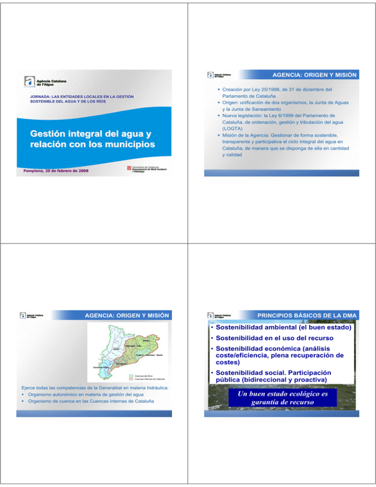 Gestión integral del agua y relación con los municipios