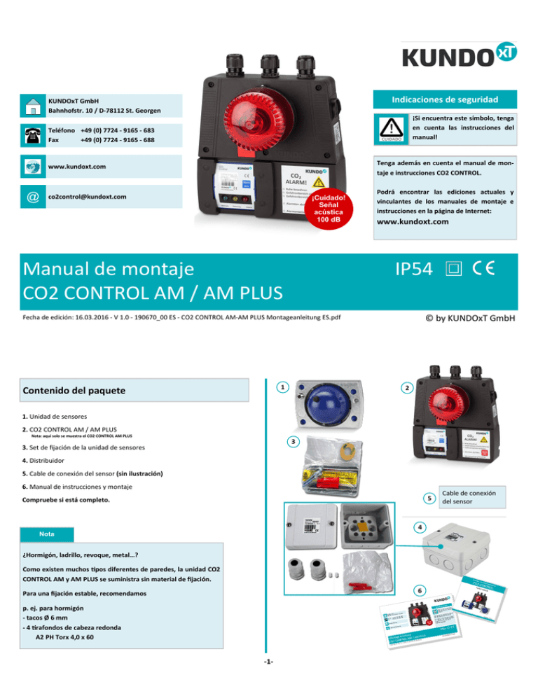 Manual de montaje IP54 CO2 CONTROL AM / AM PLUS