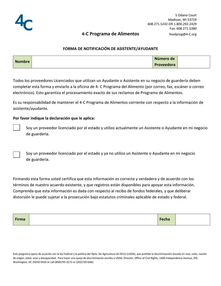 4-C Programa de Alimentos