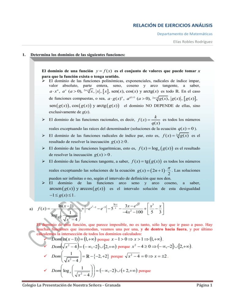 RELACIÓN DE EJERCICIOS ANÁLISIS