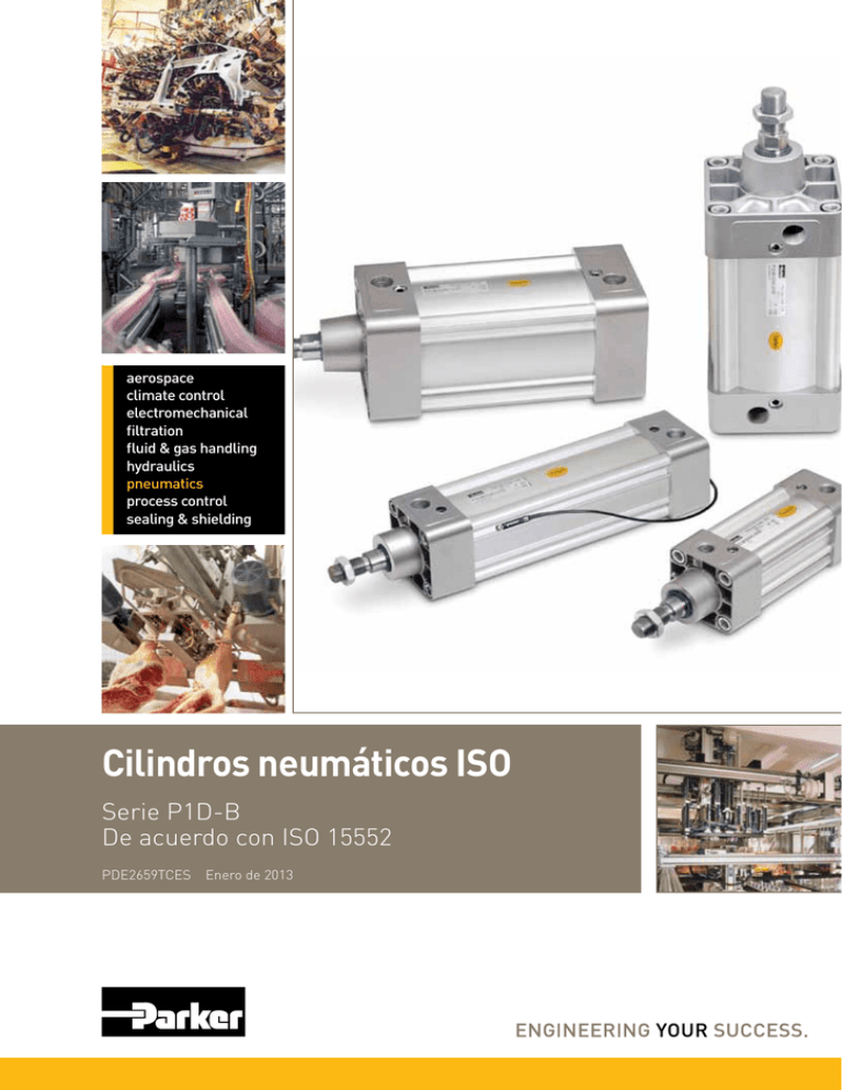Cilindros neumáticos ISO - Serie P1D-B