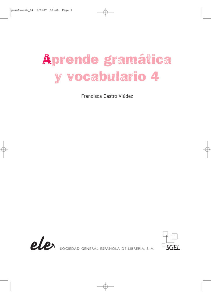 Aprende gramática y vocabulario 4