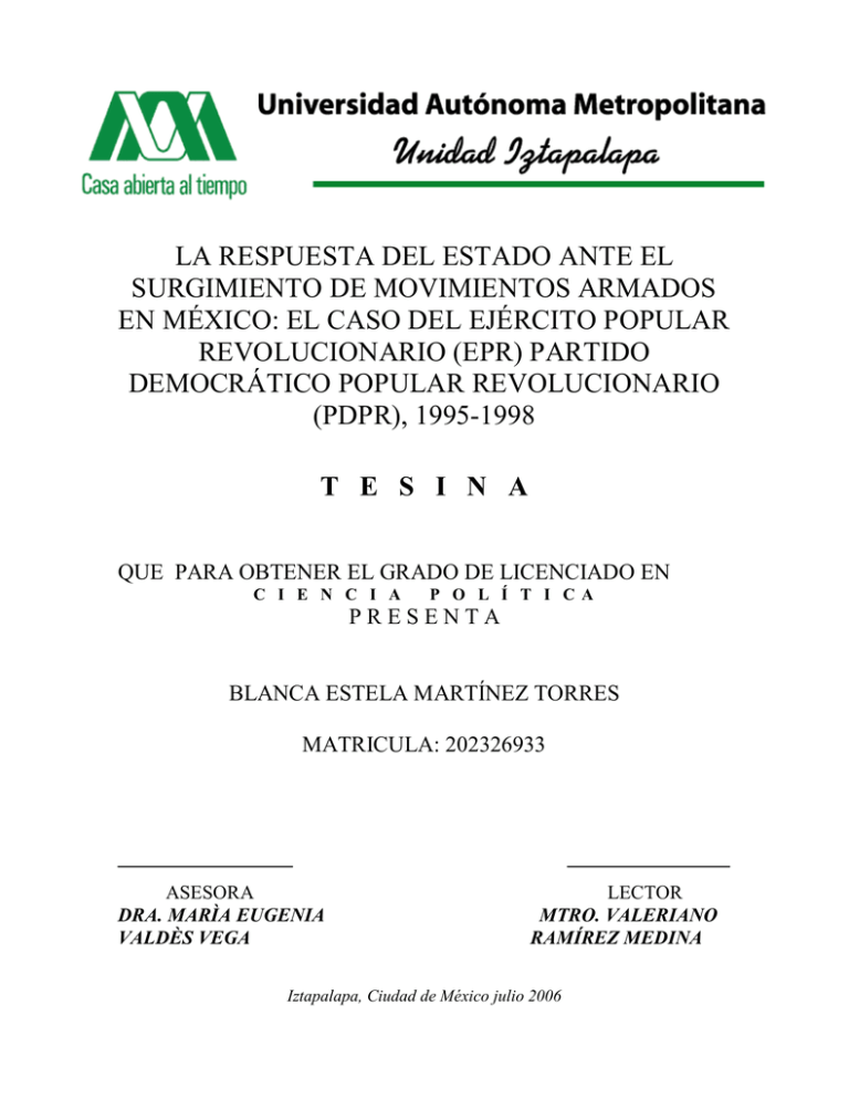 el caso del ejército popular revolucionario (epr