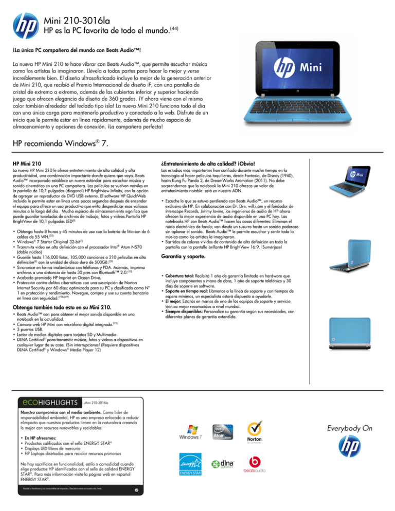 HP Pavilion Data Sheet