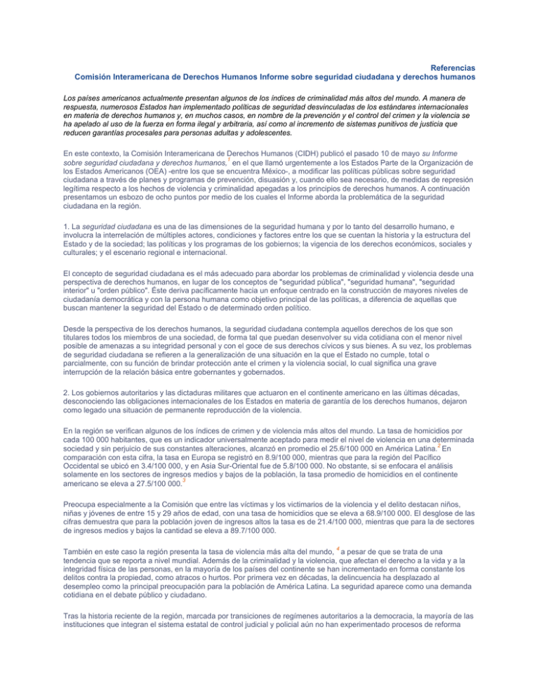 Referencias Comisión Interamericana de Derechos Humanos