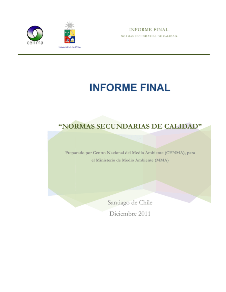 informe final “normas secundarias de calidad”