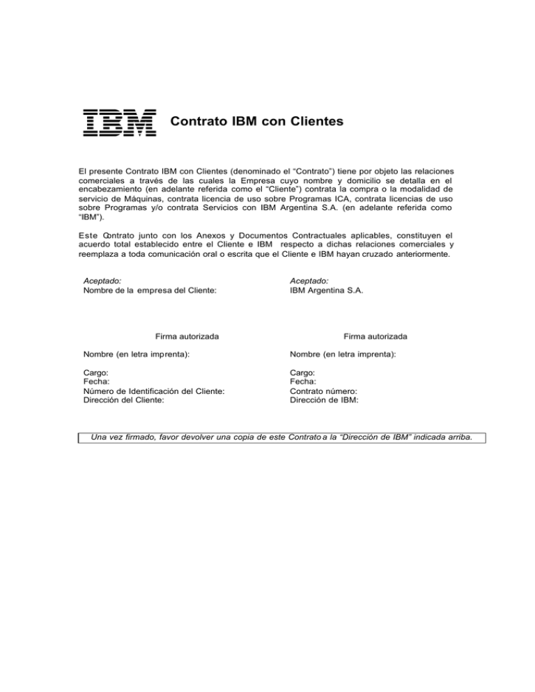 Contrato IBM con Clientes