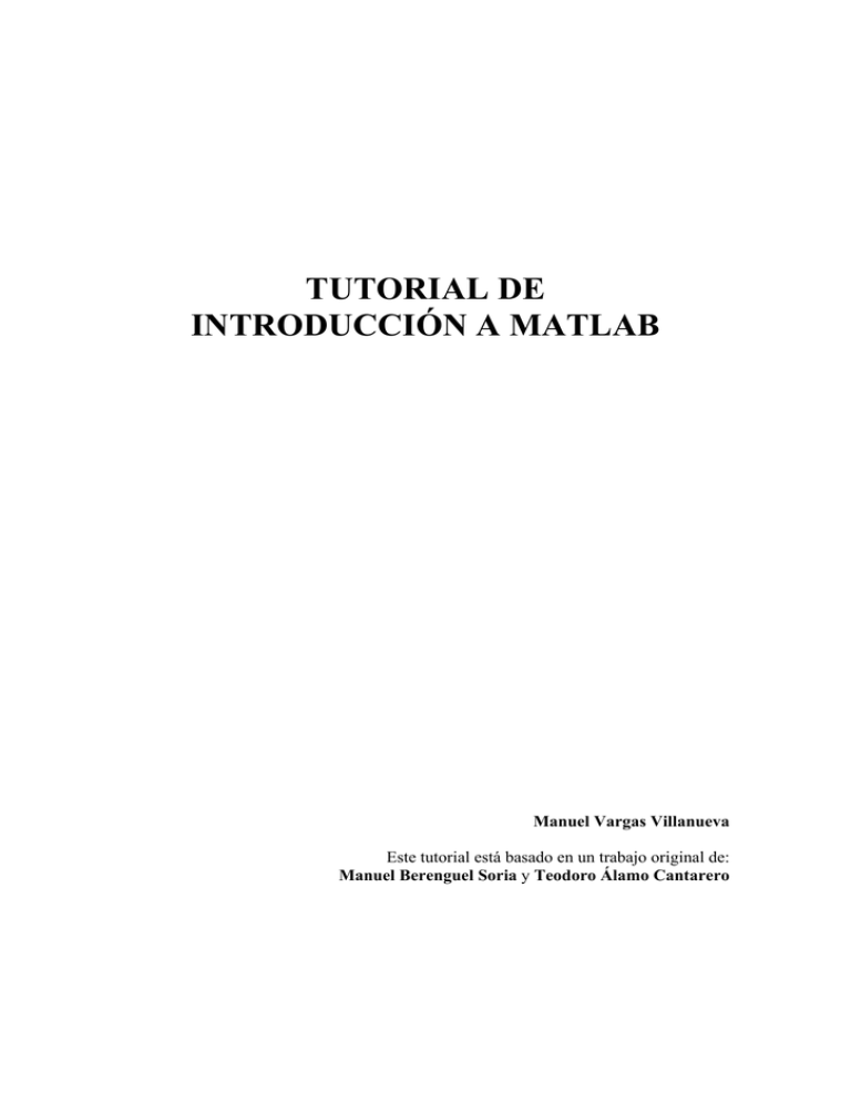 TUTORIAL DE INTRODUCCIÓN A MATLAB