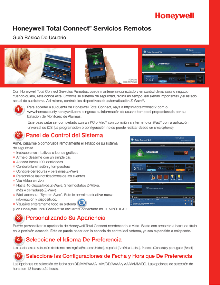 Honeywell Total Connect™ Servicios Remotos Guía Básica De