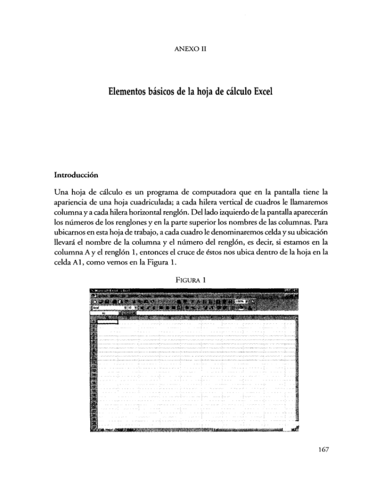 Elementos básicos de la hoja de cálculo Excel