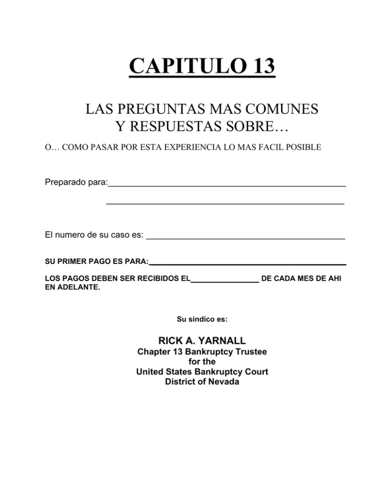 capitulo 13 - Chapter 13 Trustee