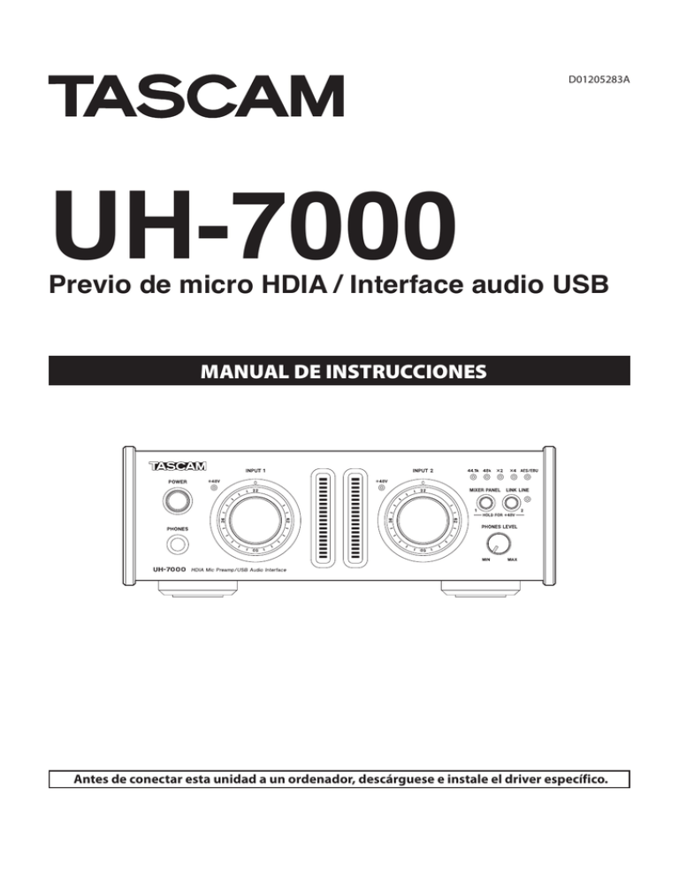 UH-7000 Owner`s Manual