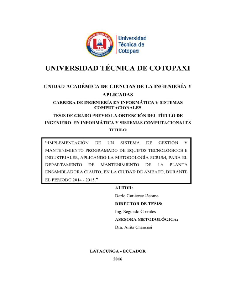 Repositorio UTC - Universidad Técnica de Cotopaxi