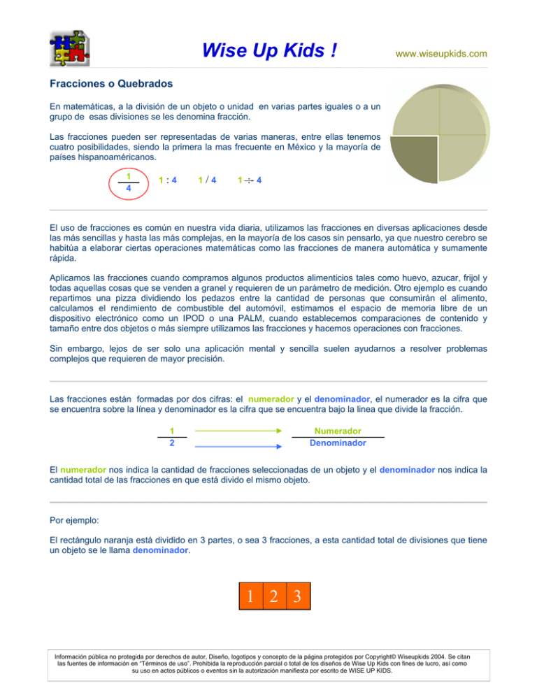 Fracciones o Quebrados