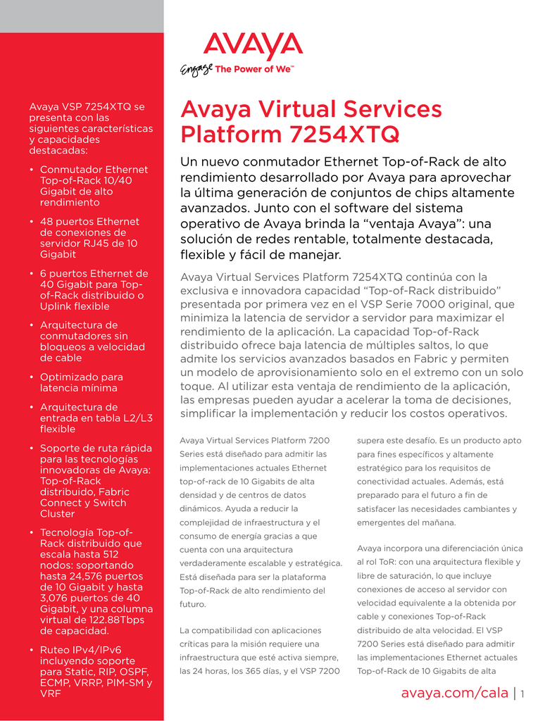 Avaya Virtual Services Platform 7254XTQ