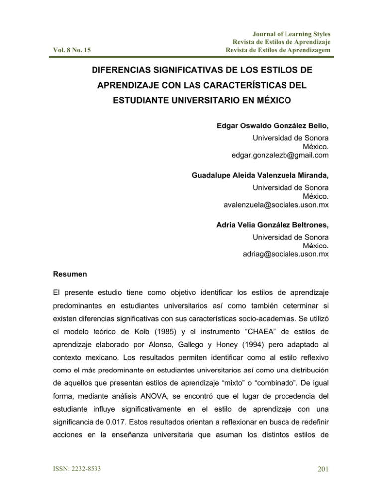 Completa 15 - Journal of Learning Styles