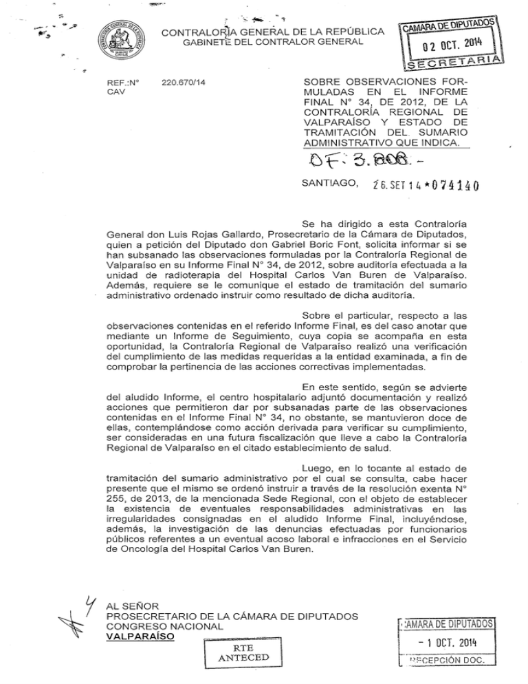 contralor!a general de la república