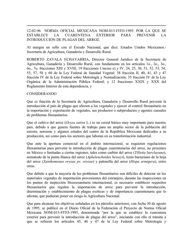 12-02-96 norma oficial mexicana nom-013-fito-1995. por la