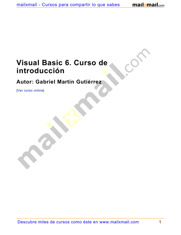 Visual Basic 6. Curso de introducción Autor