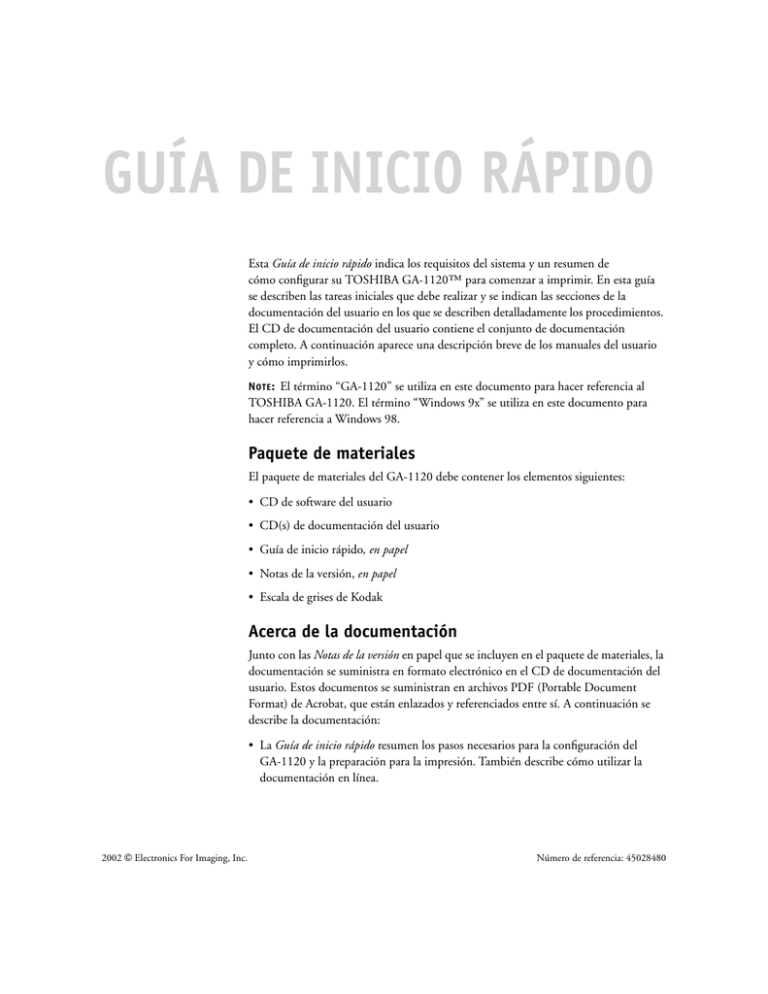 Guía de inicio rápido