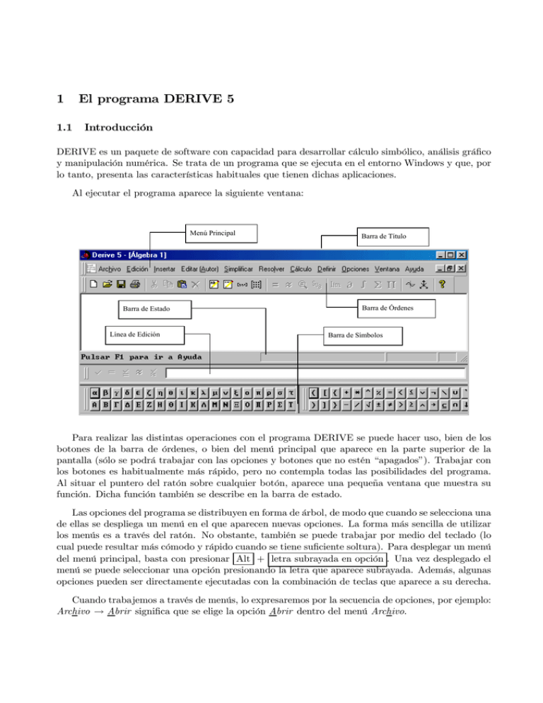 1 El programa DERIVE 5