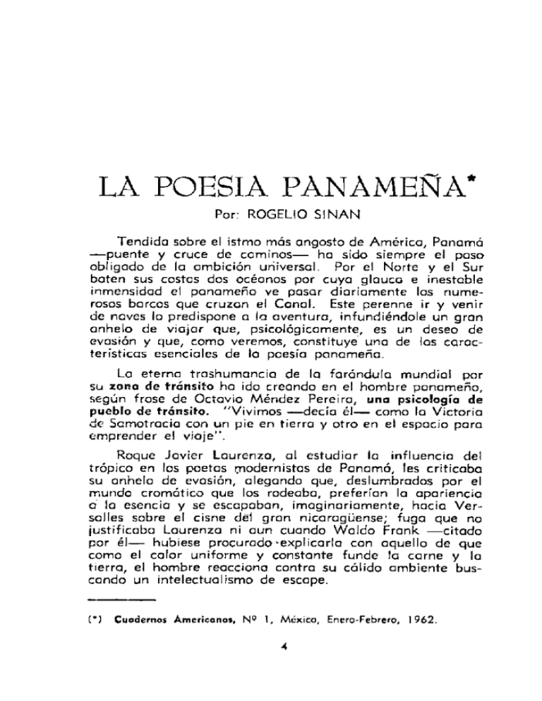 la poesia panamesta