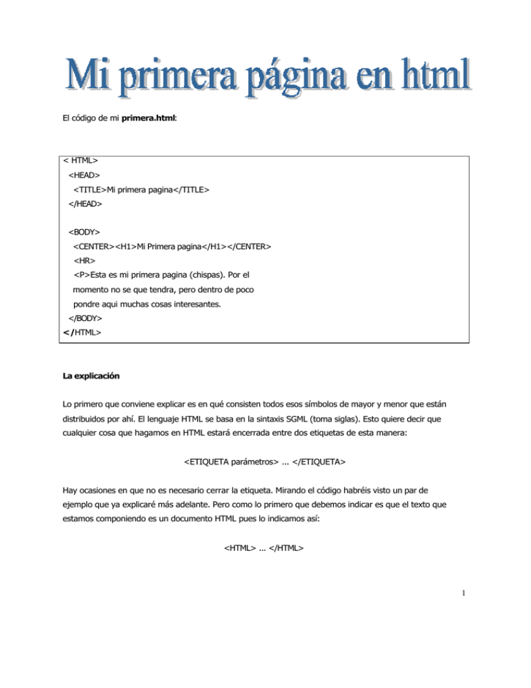 Mi primera página en HTML