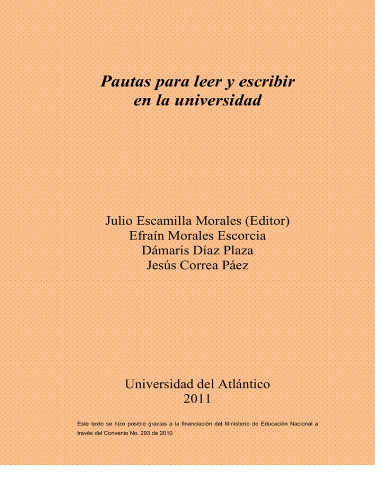 Pautas para leer y escribir en la universidad