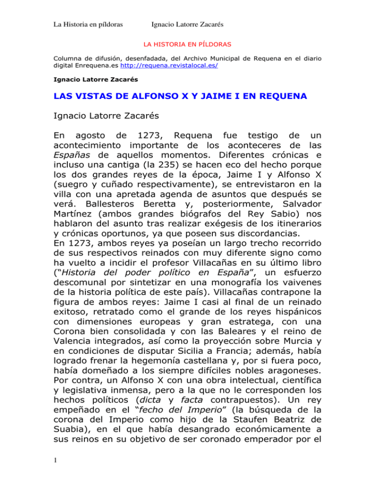 LAS VISTAS DE ALFONSO X Y JAIME I EN REQUENA Ignacio