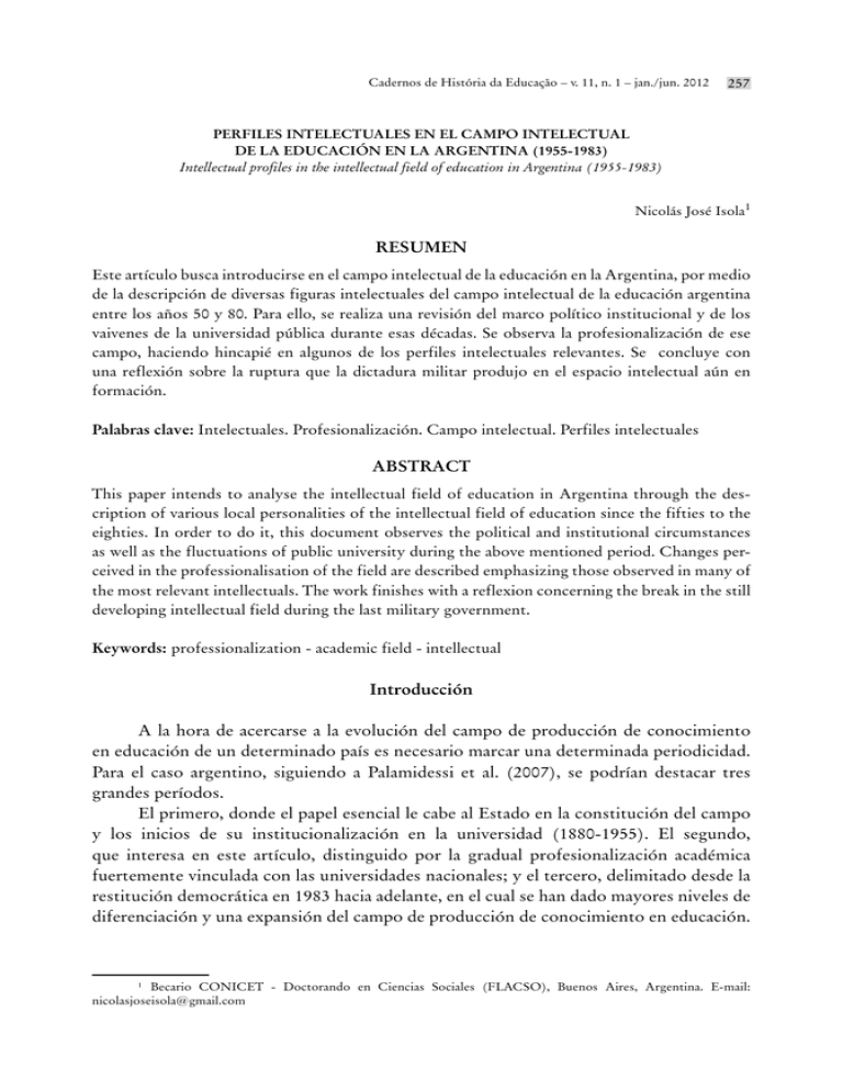 RESUMEN ABSTRACT Introducción A la hora de acercarse a la