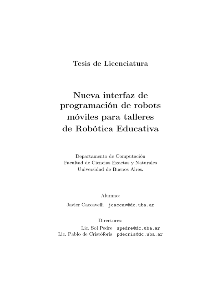 Nueva interfaz de programación de robots móviles para talleres de