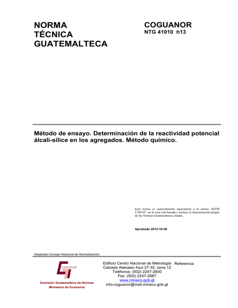 Norma NTG 41010 h13 (ASTM C289-07).