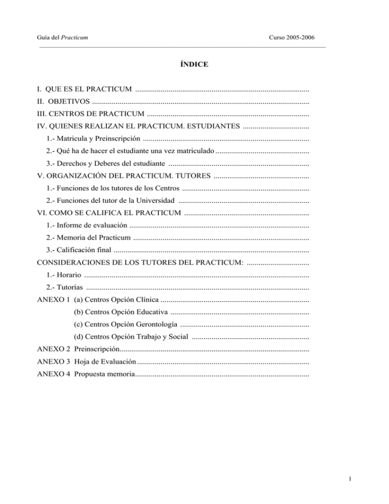 índice i. que es el practicum