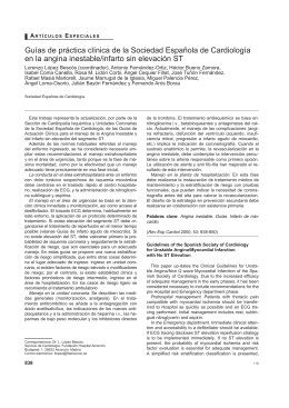 Angina inestable. Criterios de Braunwald