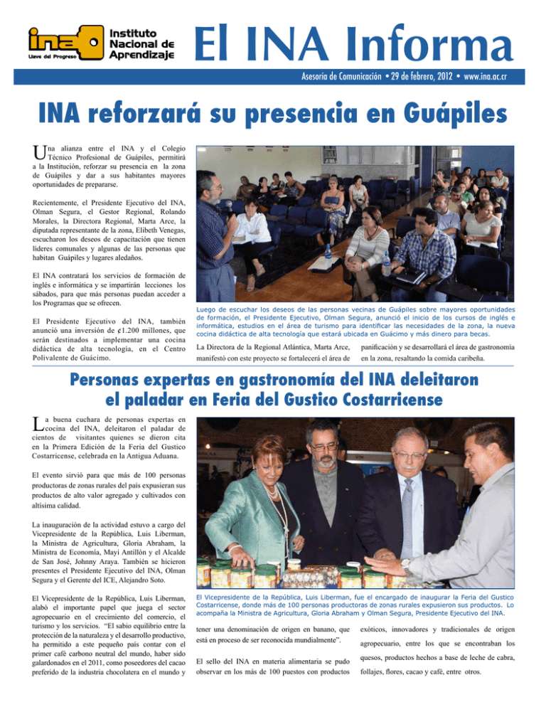El INA Informa - Instituto Nacional de Aprendizaje