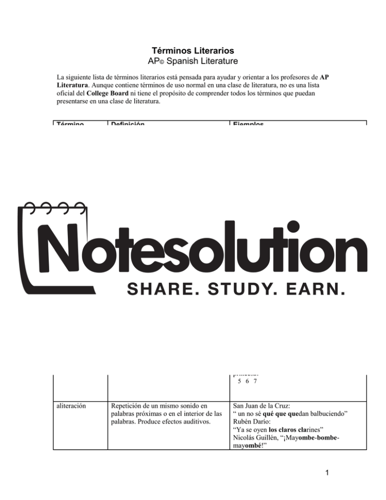 Términos literarios