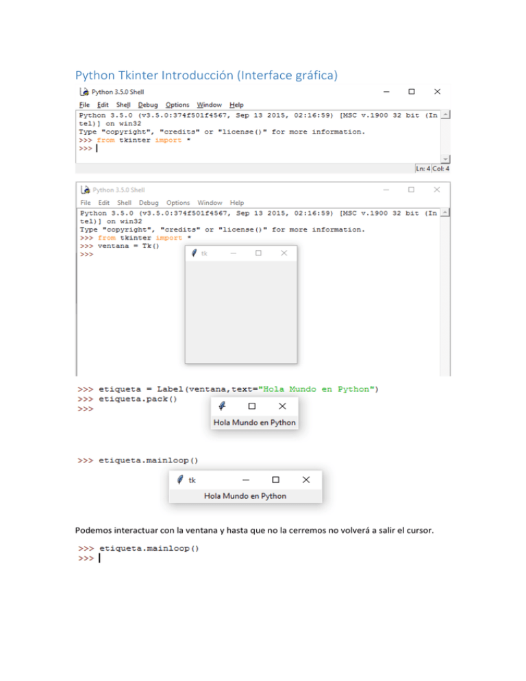 Python Tkinter Introducción (Interface gráfica)