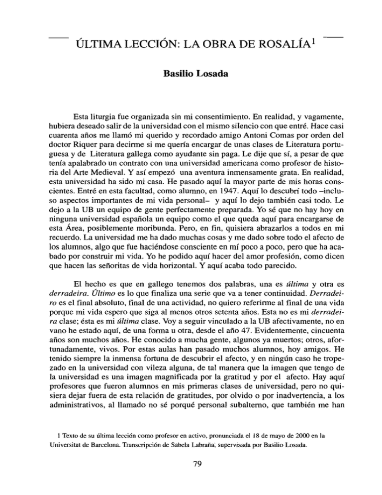 última lección: la obra de rosalía 1