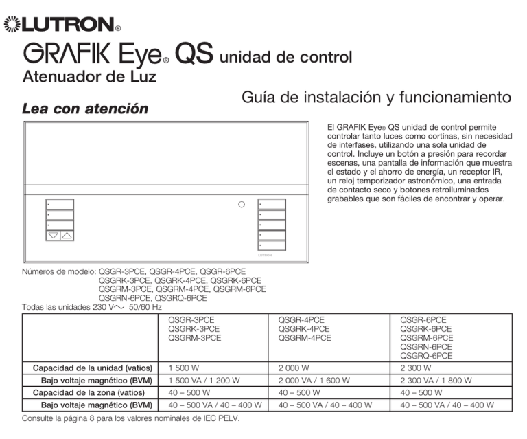 GRAFIK EYe QS Control UNit: CE