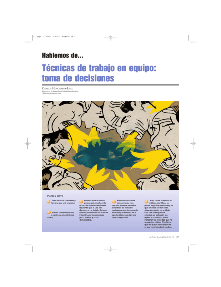 Técnicas de trabajo en equipo: toma de decisiones