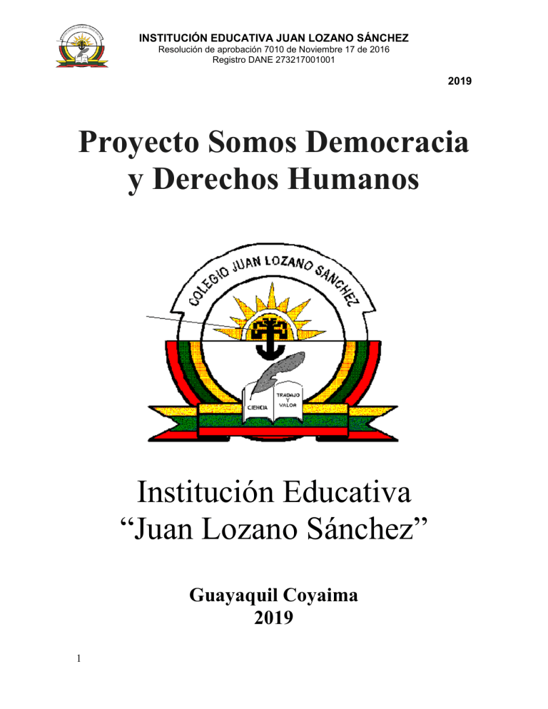 PROYECTO SOMOS DEMOCRACIA Y DERECHOS HUMANOS 2019