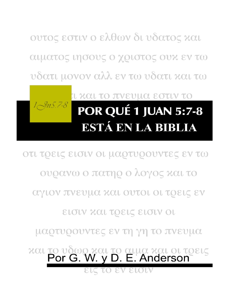 1ra Juan 5 7 Y 8