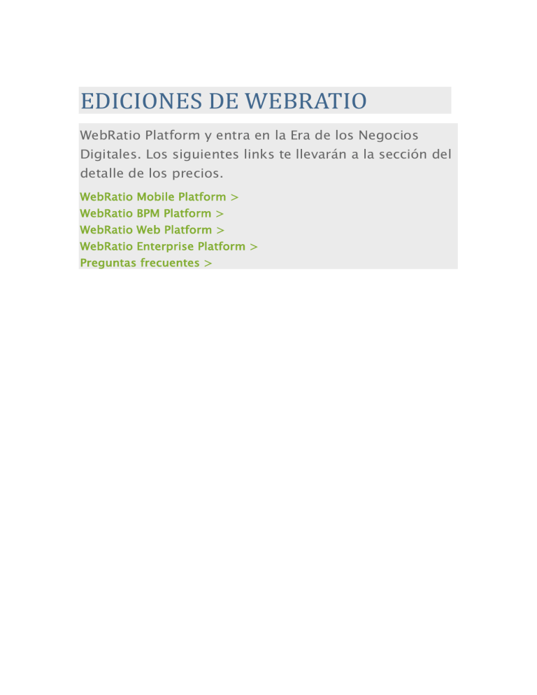 EDICIONES DE WEBRATIO