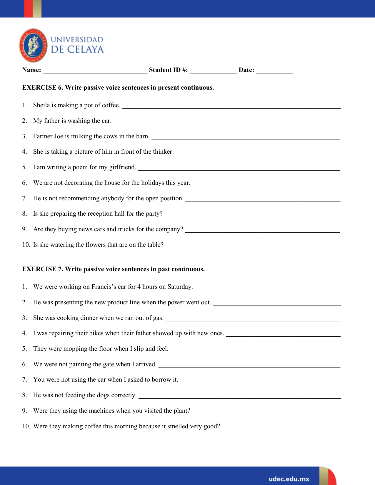 Passive Voice Practice Exercises Passive Voice Practice Exercises