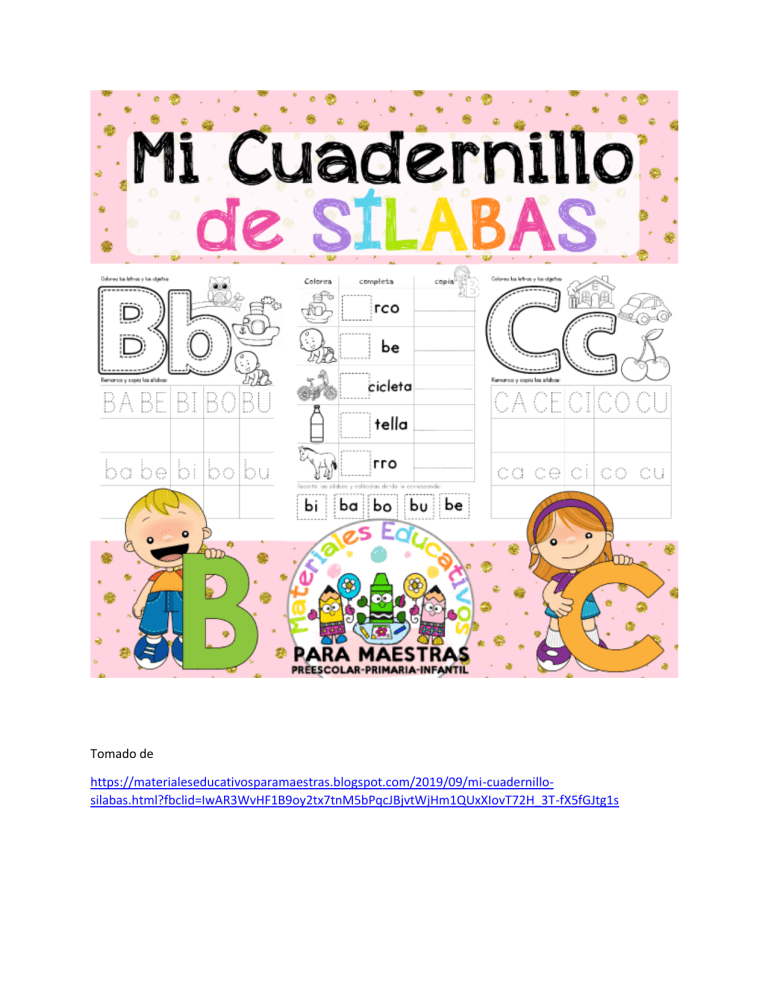 Cuadernillo de sílabas