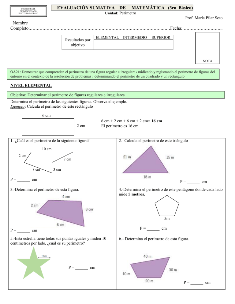 Prueba perímetros