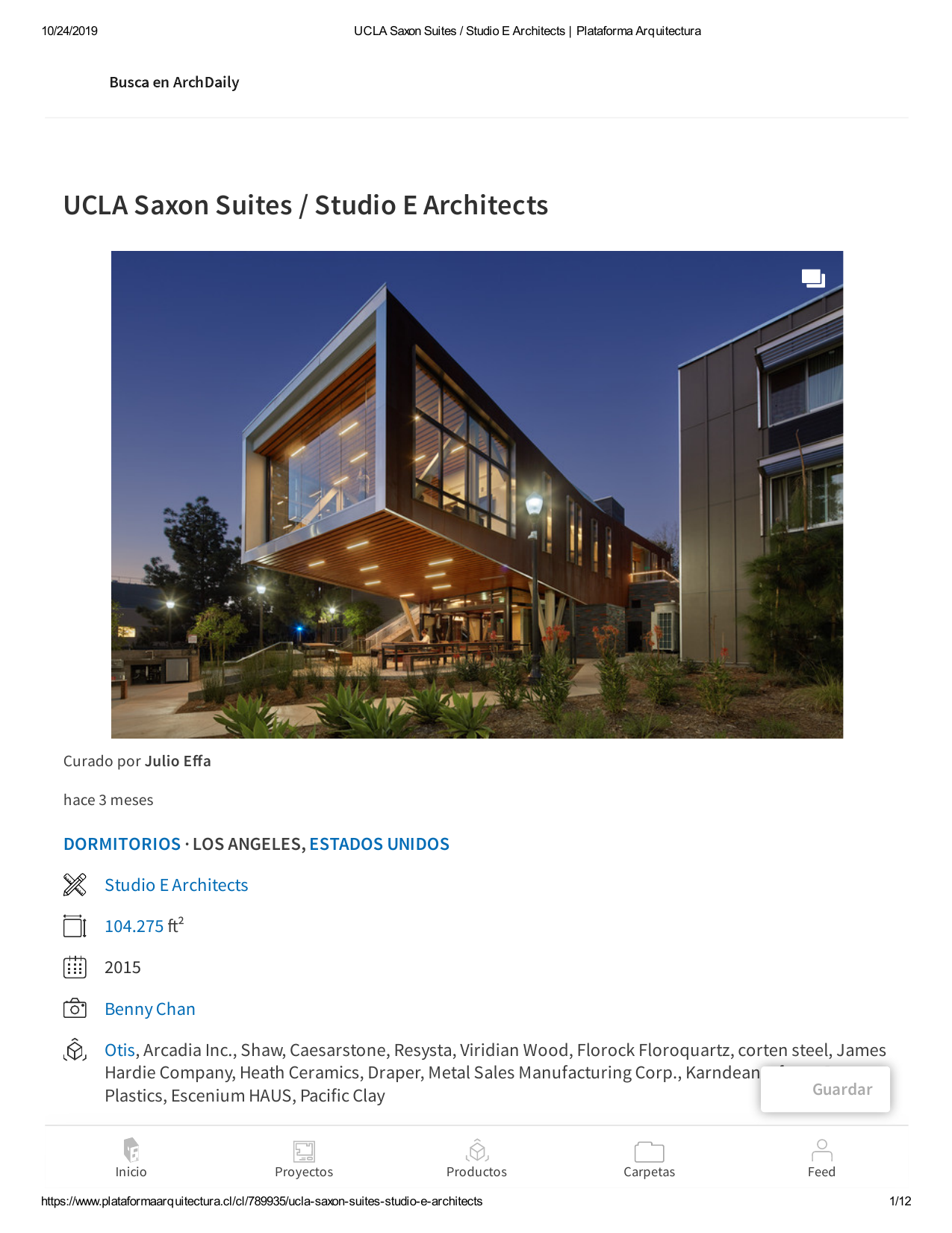 UCLA Saxon Suites Studio E Architects Plataforma Arquitectura