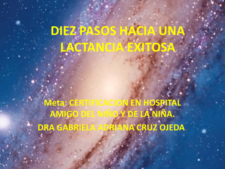 DIEZ PASOS HACIA UNA LACTANCIA EXITOSA. SESION GENERAL