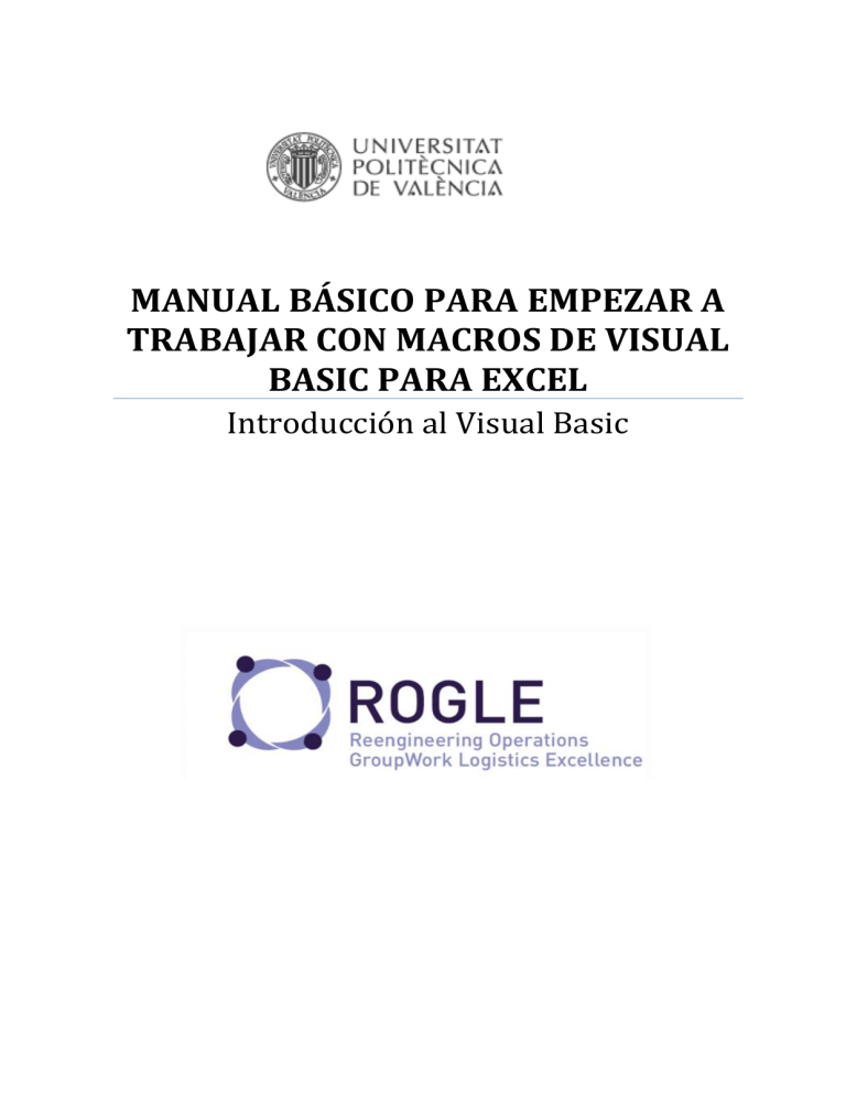 Manual Básico de Visual Basic para Excel