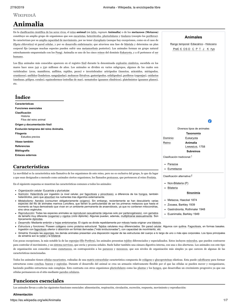 vida animal
